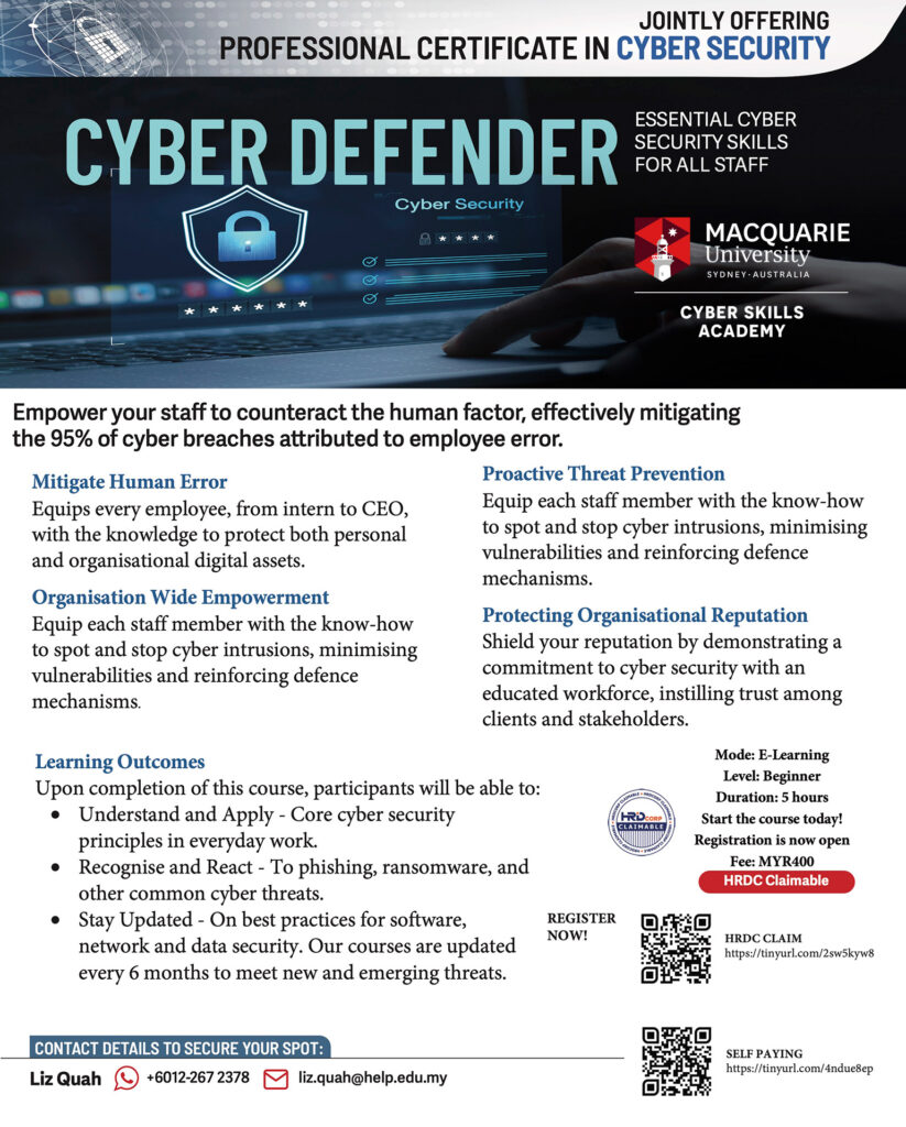 Cyber Defender – Essential Cyber Security Skills For All Staff – HELP ...