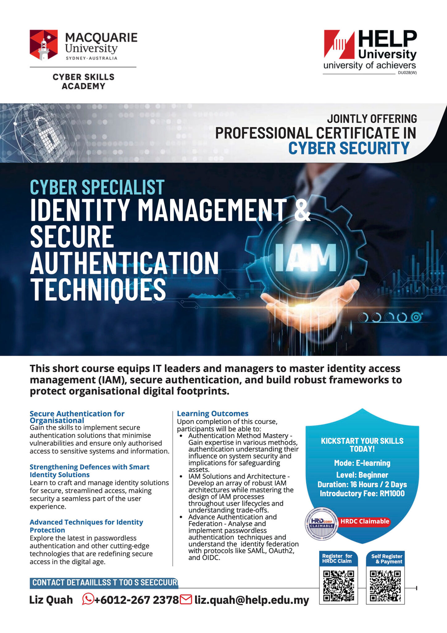 Cyber Specialist – Identity Management & Secure Authentication Techniques – HELP University