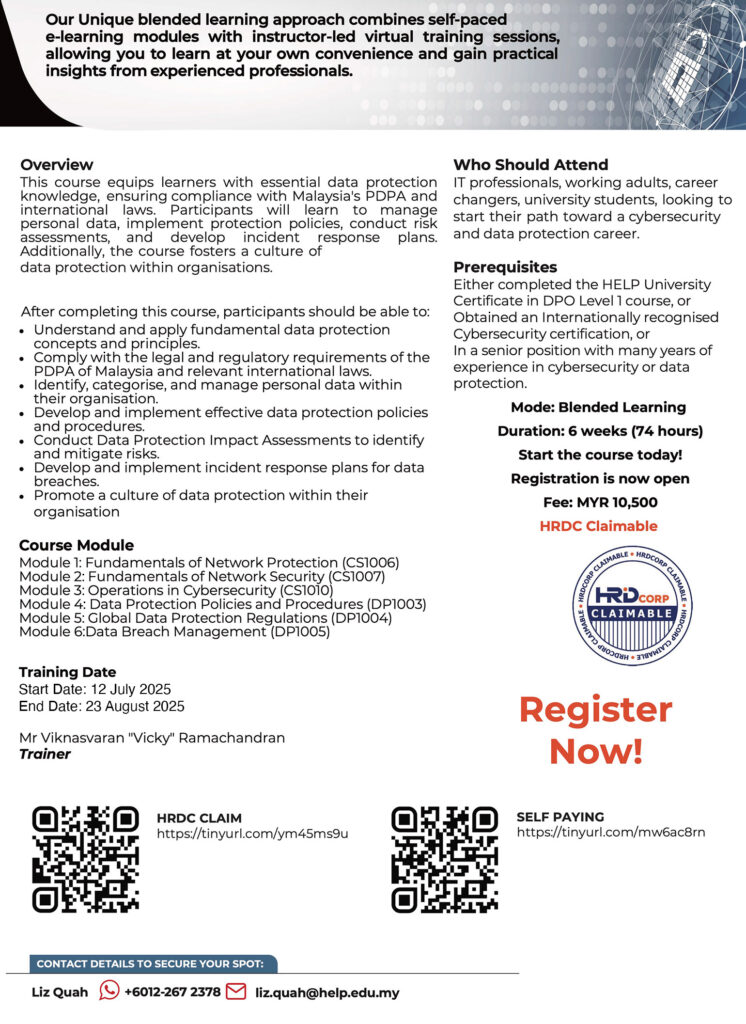 Certificate in Data Protection Officer (Level 2) – HELP University